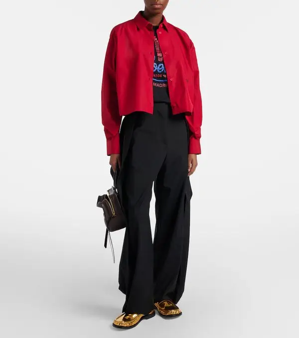 Loewe Draped Wool Wide-leg Pants