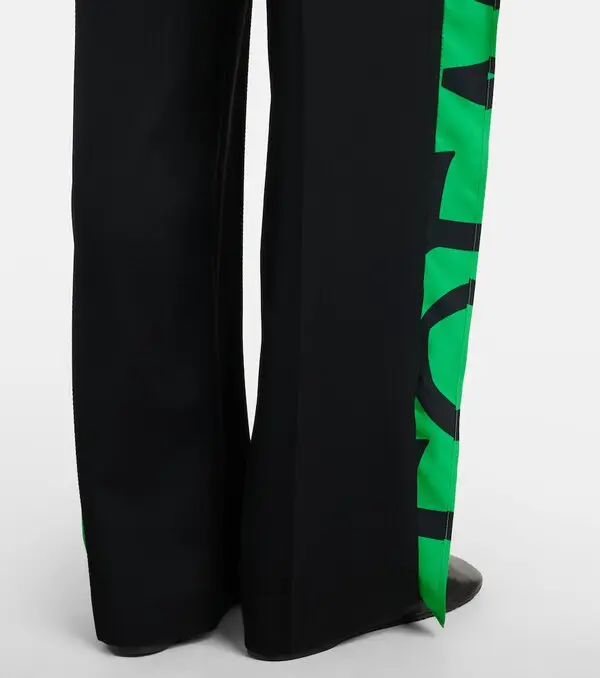 Loewe Wide-leg Wool Trousers With Contrast Stripes
