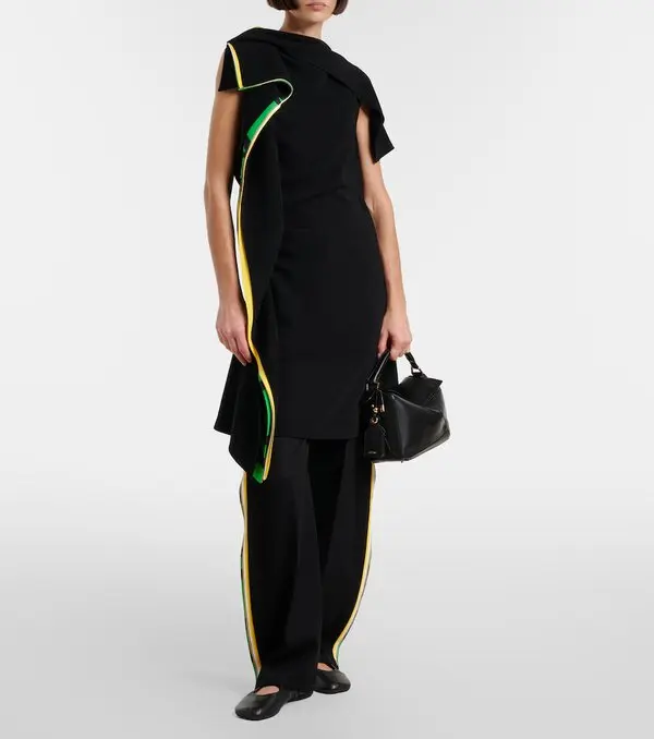 Loewe Wide-leg Wool Trousers With Contrast Stripes
