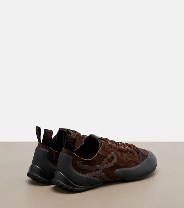Loewe Grip Anagram Suede Lace-up Sneakers - Brown