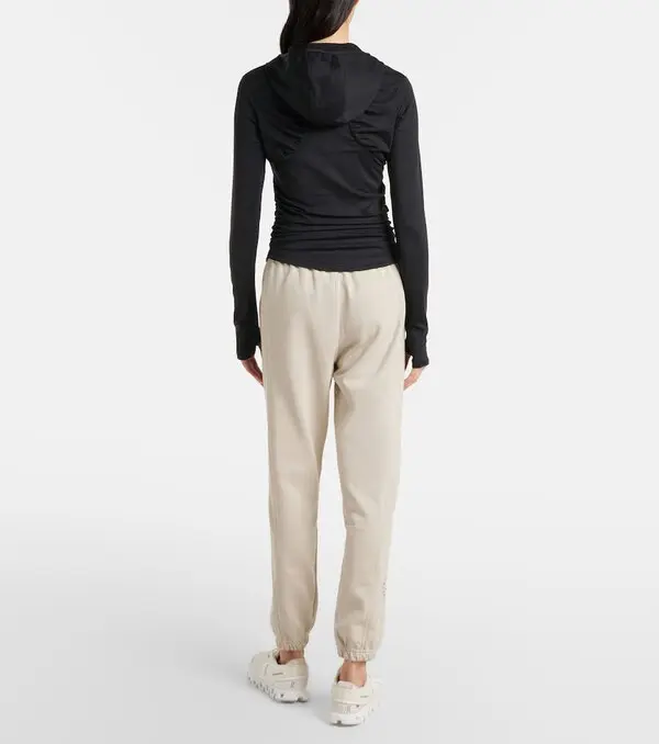 Adidas By Stella McCartney Logo Hooded Zip-up Top - Black