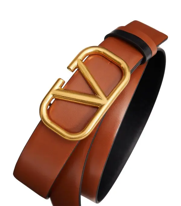 Valentino Garavani Reversible Vlogo Signature Leather Belt - Brown
