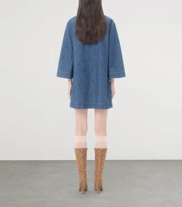 Valentino Garavani Denim Shift Mini Dress - Blue