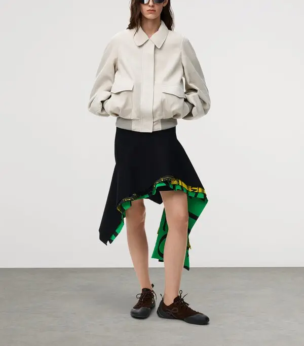 Loewe Leather Blend Bomber Jacket - Grey