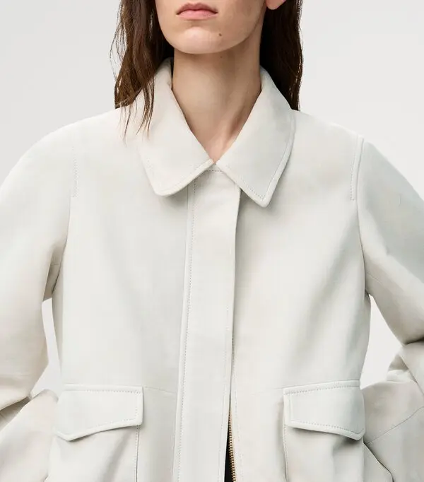 Loewe Leather Blend Bomber Jacket - Grey