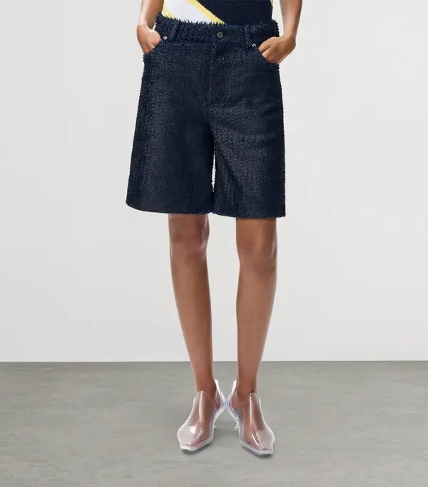 Loewe Leather Feather Bermuda Shorts
