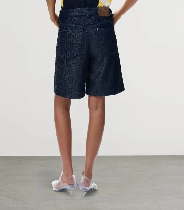 Loewe Leather Feather Bermuda Shorts
