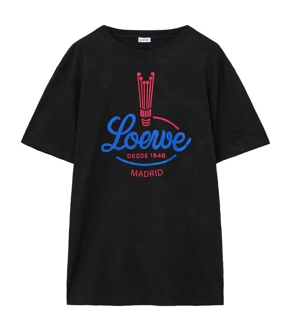 Loewe Cotton Graphic T-shirt - Black