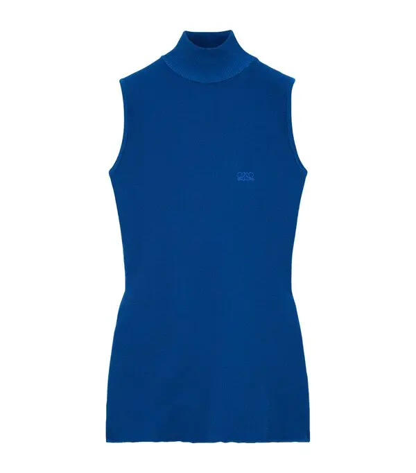 Loewe Sleeveless Rollneck Top - Blue