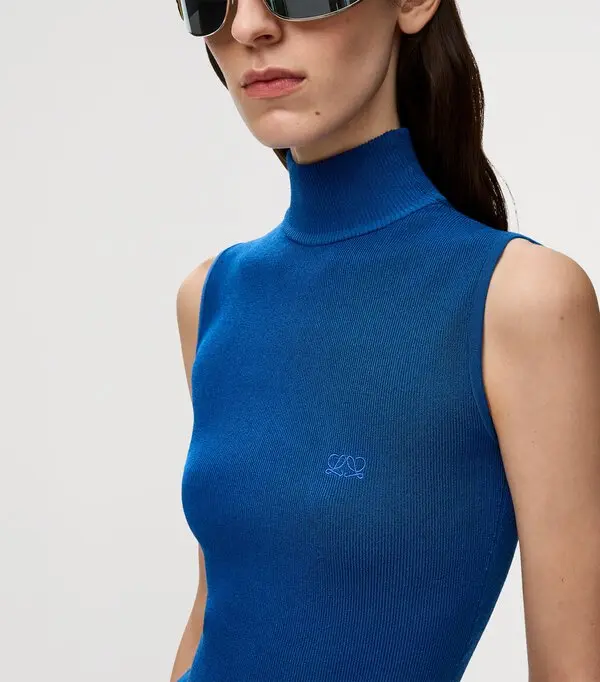 Loewe Sleeveless Rollneck Top - Blue