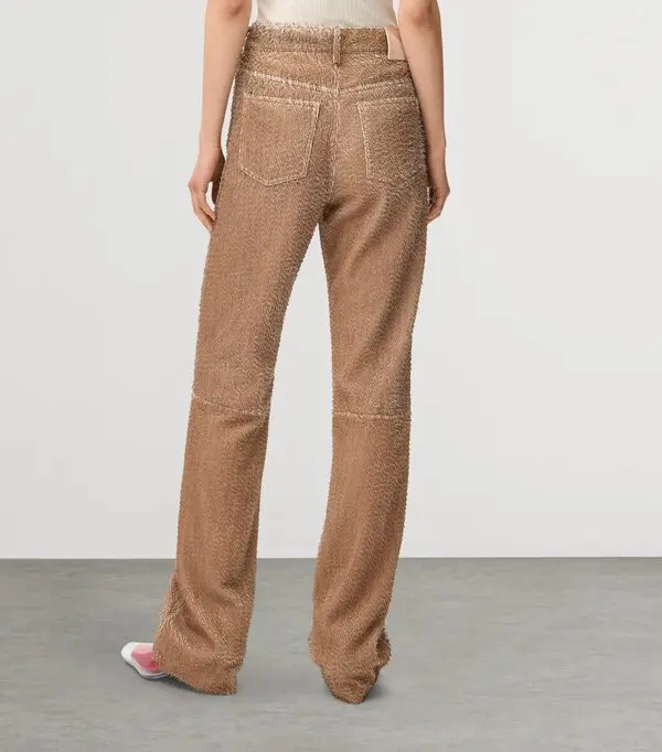 Loewe Frayed Leather Trousers