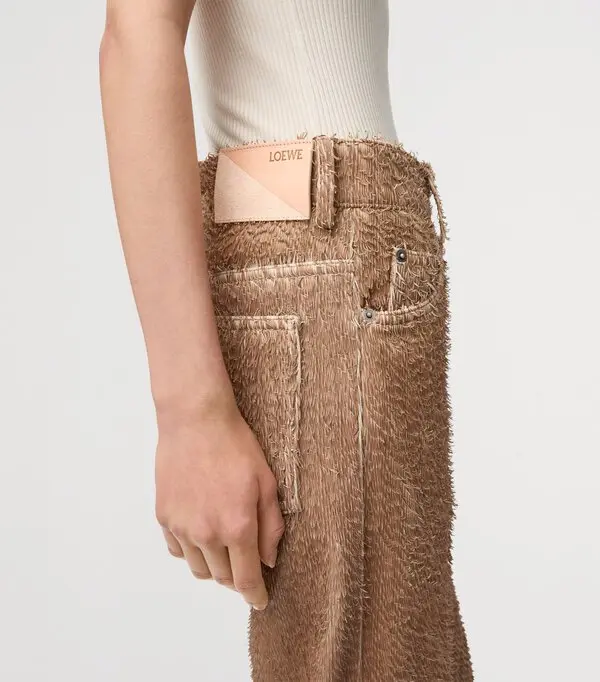 Loewe Frayed Leather Trousers