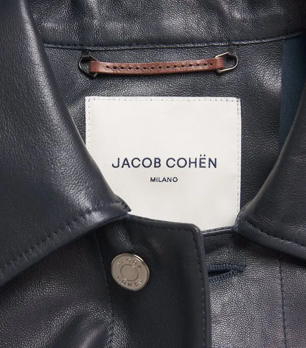 Jacob Cohen Leather Trucker Jacket