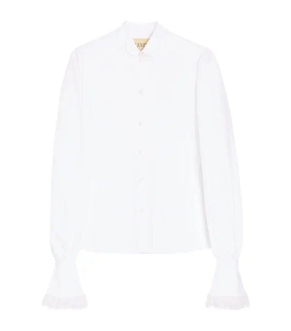 Valentino Garavani Cotton Shirt With Scalloped Cuffs