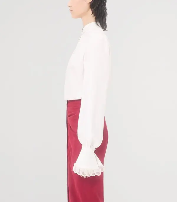 Valentino Garavani Cotton Shirt With Scalloped Cuffs