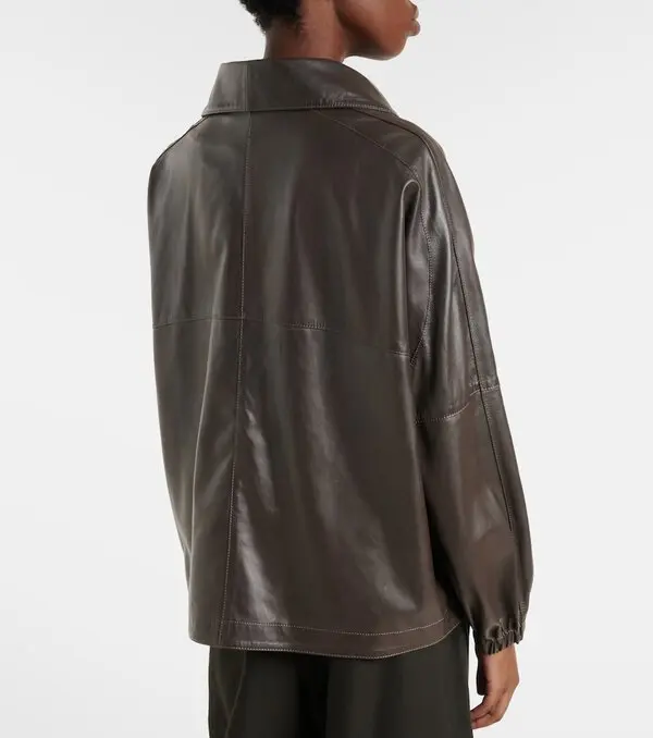 Nour Hammour Anorak Leather Jacket - Brown