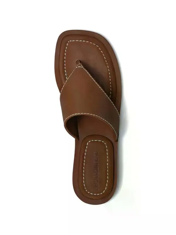 Bernardo Agora Topstitching Flat Sandals - Brown