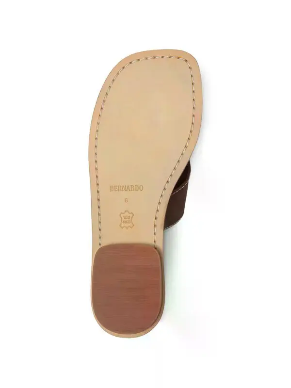 Bernardo Agora Topstitching Flat Sandals - Brown