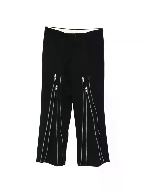 Comme Des Garçons Zip Detail Straight Leg Trousers - Black