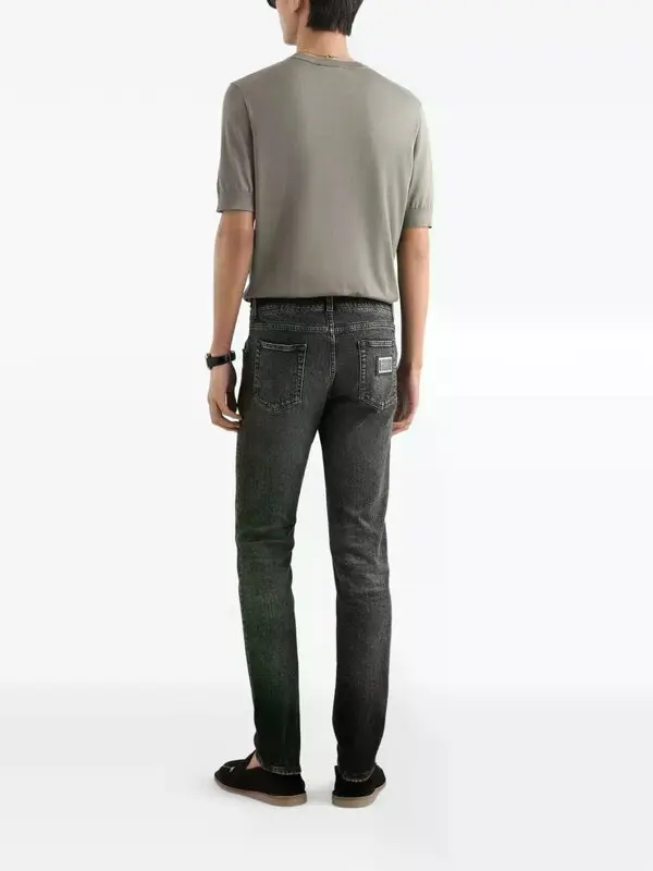 Dolce & Gabbana Logo Plaque Slim Fit Jeans