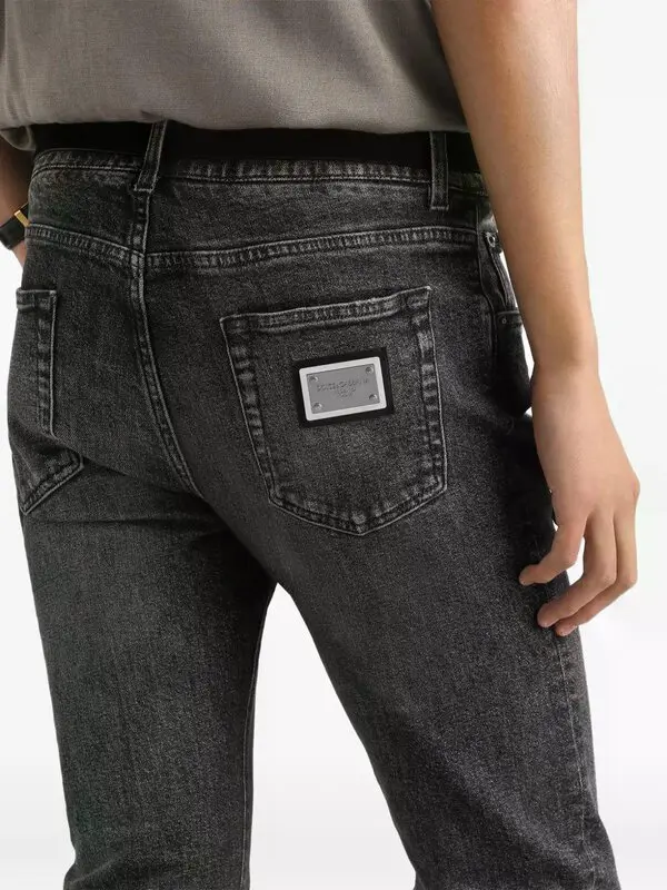 Dolce & Gabbana Logo Plaque Slim Fit Jeans