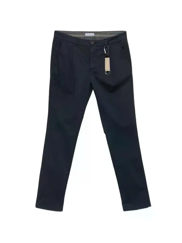 MANUEL RITZ Micro-texture Pleated Trousers - Blue