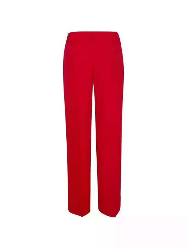 Ralph Lauren Cruise Georgette Pleated Tailored Trousers - Red