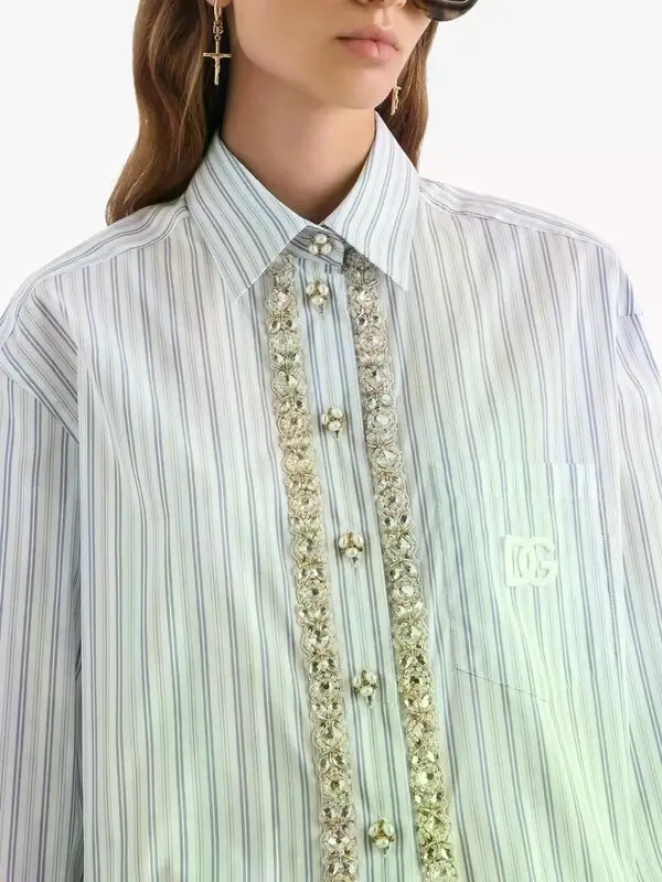 Dolce & Gabbana Striped Embellished Shirt
