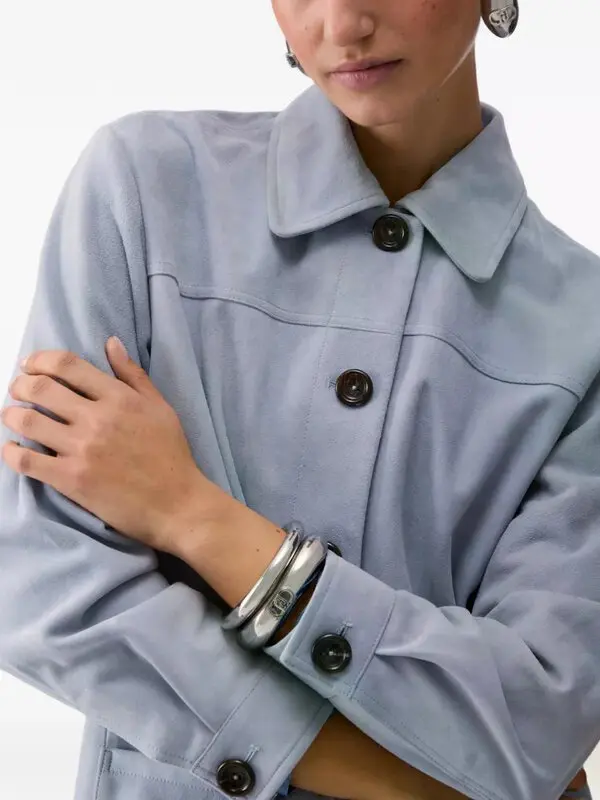 Liu Jo Suede Jacket With Patch Pockets - Blue