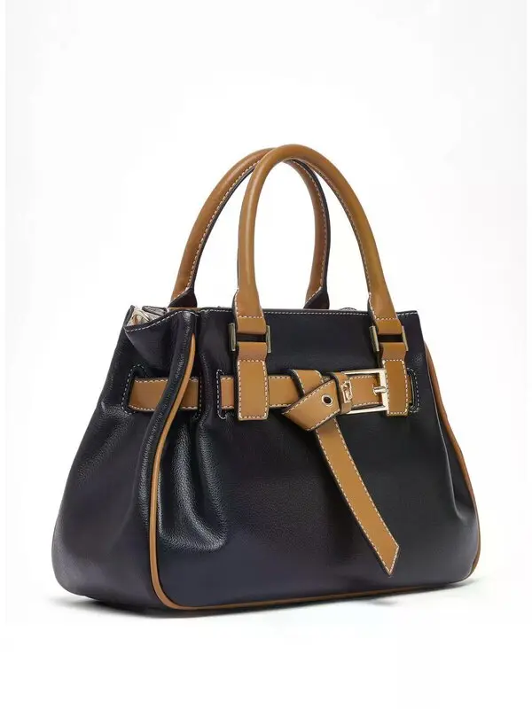 Liu Jo Two-tone Buckle Tote Bag - Black