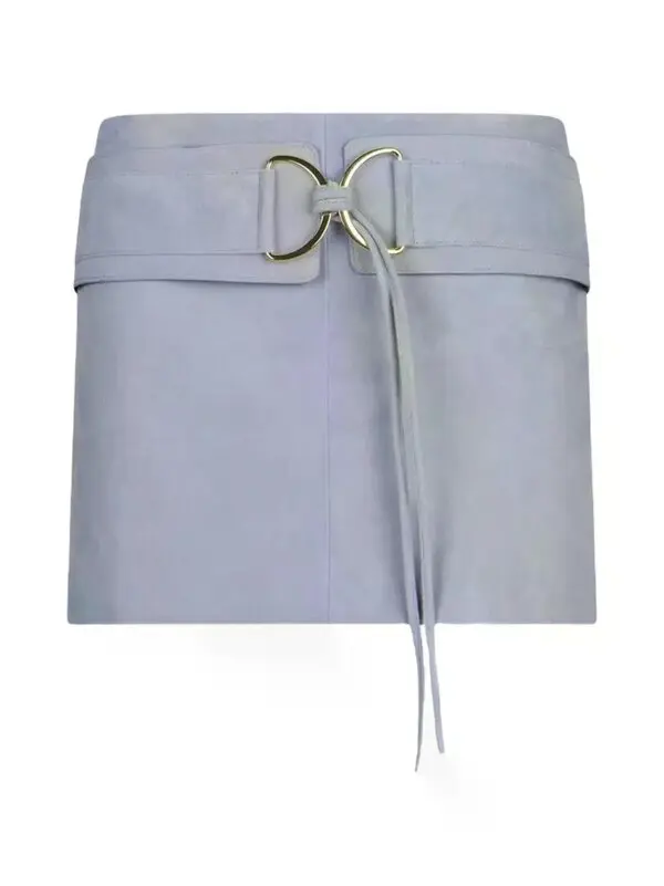 Liu Jo Belted Suede Midi Skirt - Blue