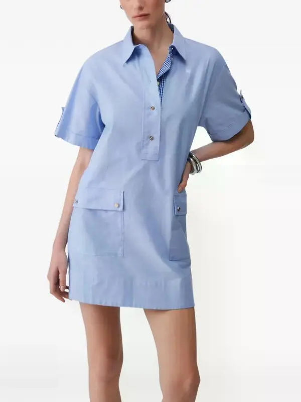 Liu Jo Patch Pocket Shirt Mini Dress - Blue