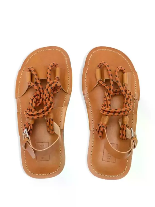 Plan C Braided Strap Flat Sandals - Neutrals