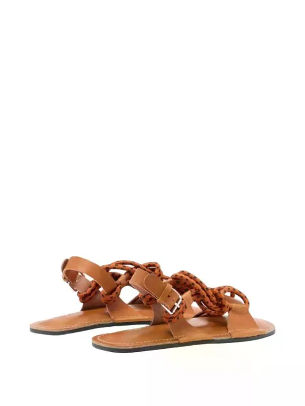 Plan C Braided Strap Flat Sandals - Neutrals