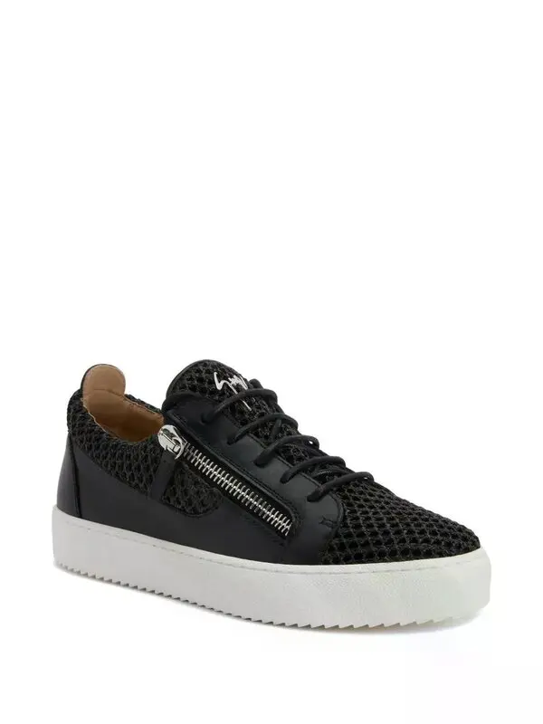GIUSEPPE ZANOTTI Frankie Crocheted Panel Sneakers - Black