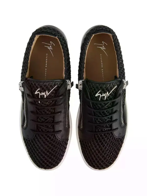 GIUSEPPE ZANOTTI Frankie Crocheted Panel Sneakers - Black