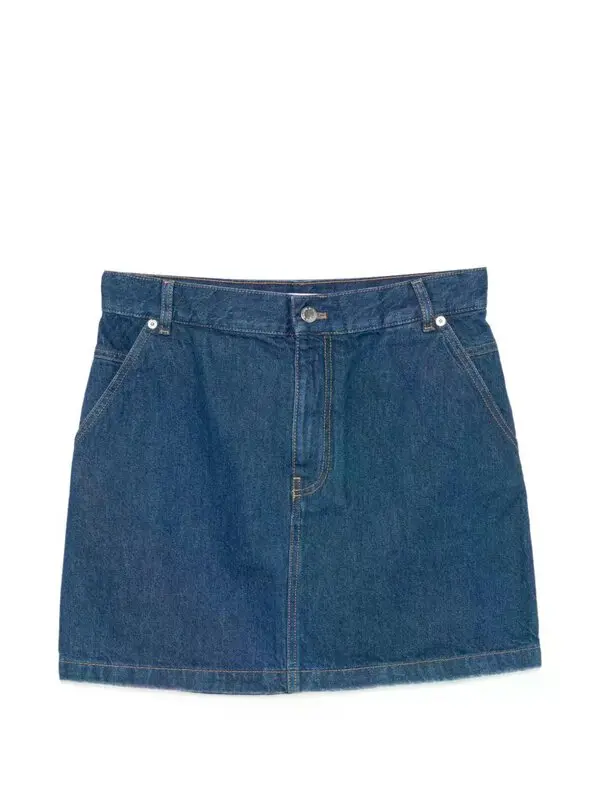 Maison Kitsuné Washed Indigo Denim Mini Skirt