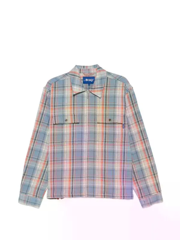 AWAKE NY Rivington Checked Zip Shirt