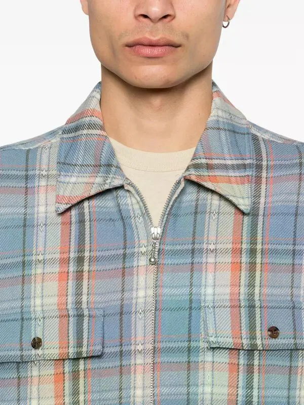 AWAKE NY Rivington Checked Zip Shirt