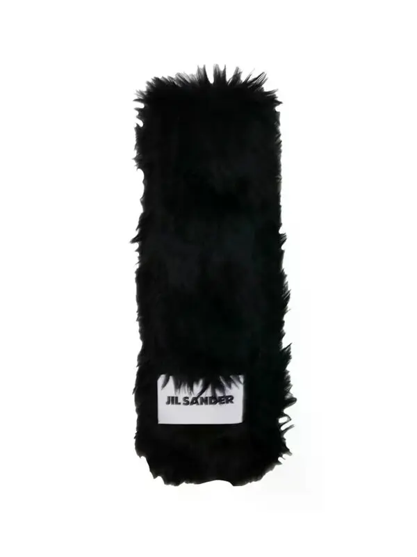 JIL SANDER Label Scarf - Black