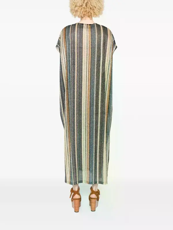 SIYU Striped V-neck Maxi Dress