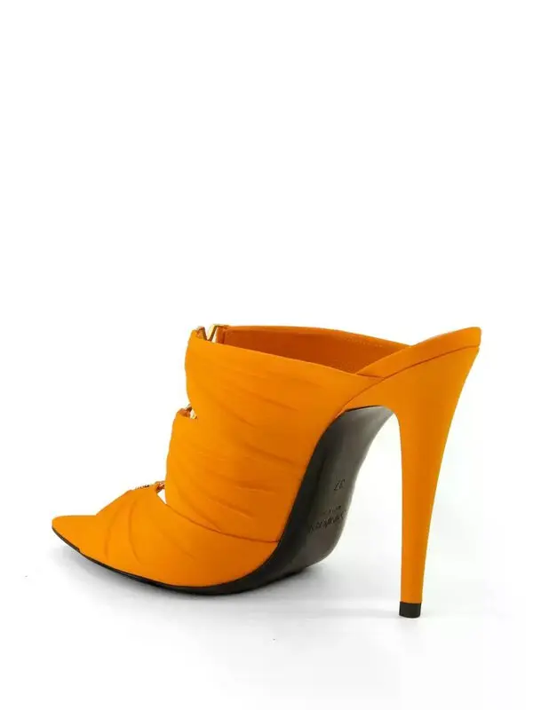 Saint Laurent Emilie Satin Crepe Mules - Orange