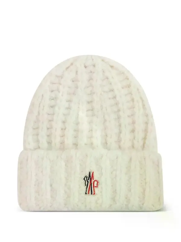 Moncler Logo-patch Beanie Hat - Neutrals