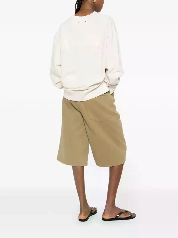 GOLDEN GOOSE Distressed Cotton Sweatshirt - Neutrals