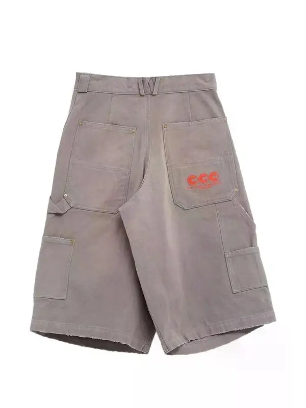 WILLY CHAVARRIA Logo Embroidered Cargo Shorts - Grey