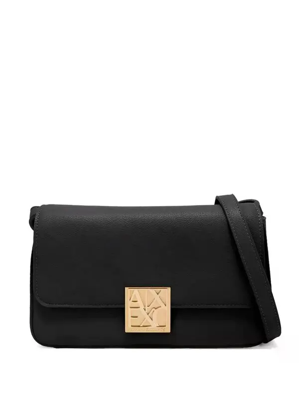 Armani Exchange Mini Logo-plaque Crossbody Bag - Black