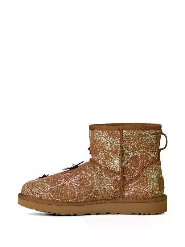 UGG Classic Mini Floral-appliqué Boots
