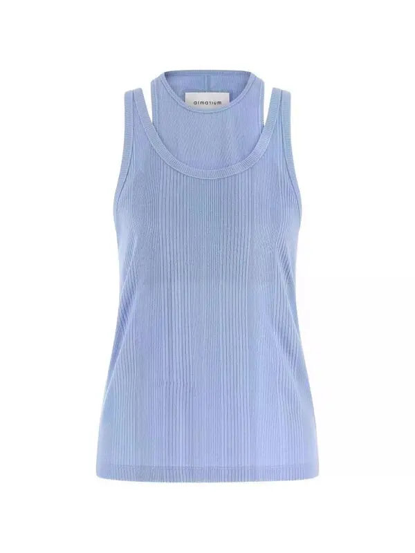 ARMARIUM Ribbed Cotton Tank Top - Blue