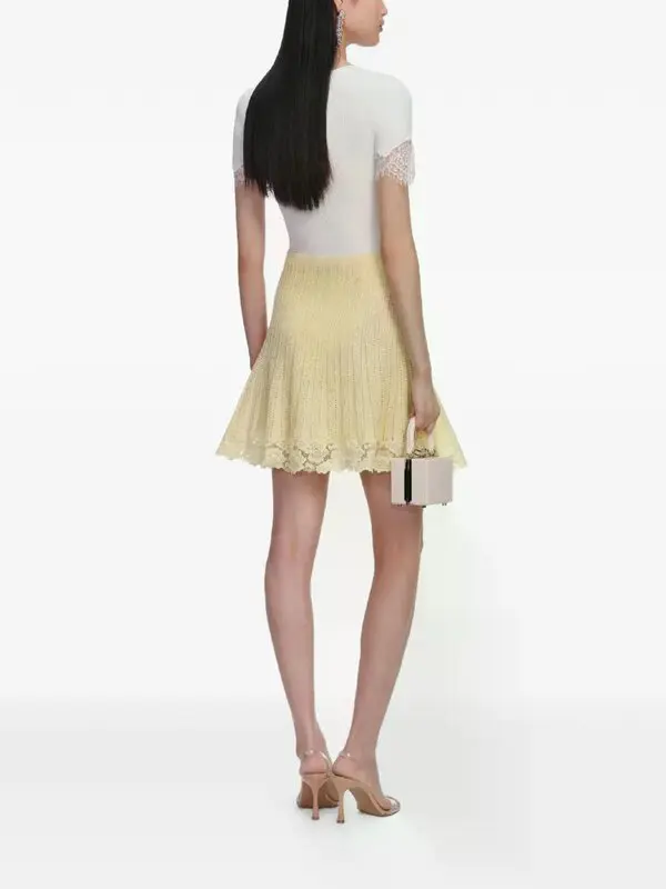 SELF-PORTRAIT Lace Trim Mini Skirt