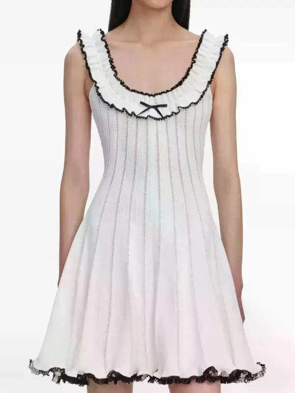 SELF-PORTRAIT Ruffled Bow Mini Dress